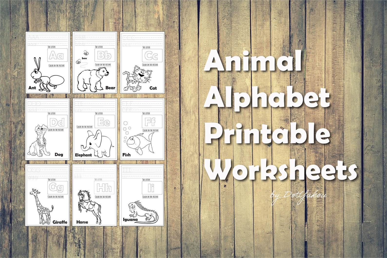 Alphabet Printable, Animal Alphabet, Printable Worksheet, Preschool ...