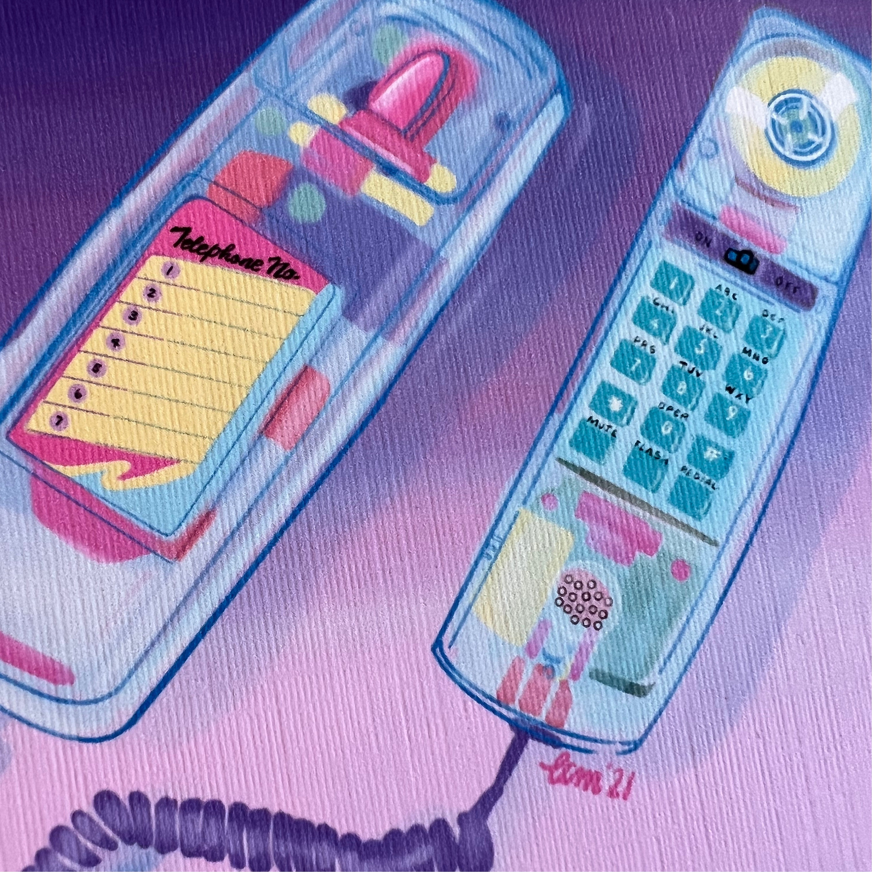 Transparent 90s Landline Art Print - Etsy