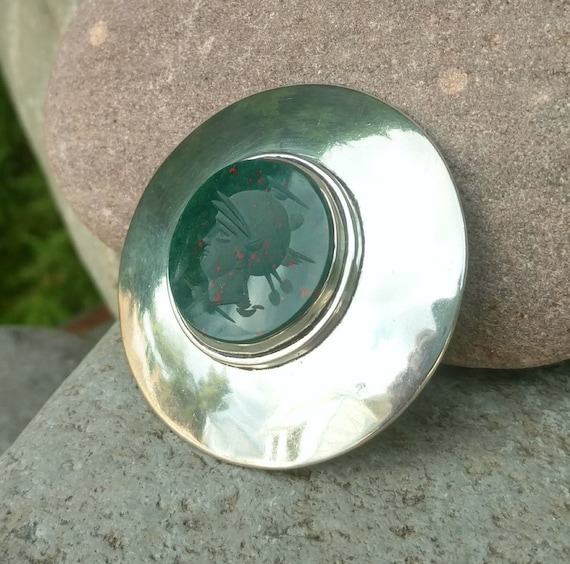 ELLA L CONE Sterling Silver Brooch, Carved Roman Soli… - Gem