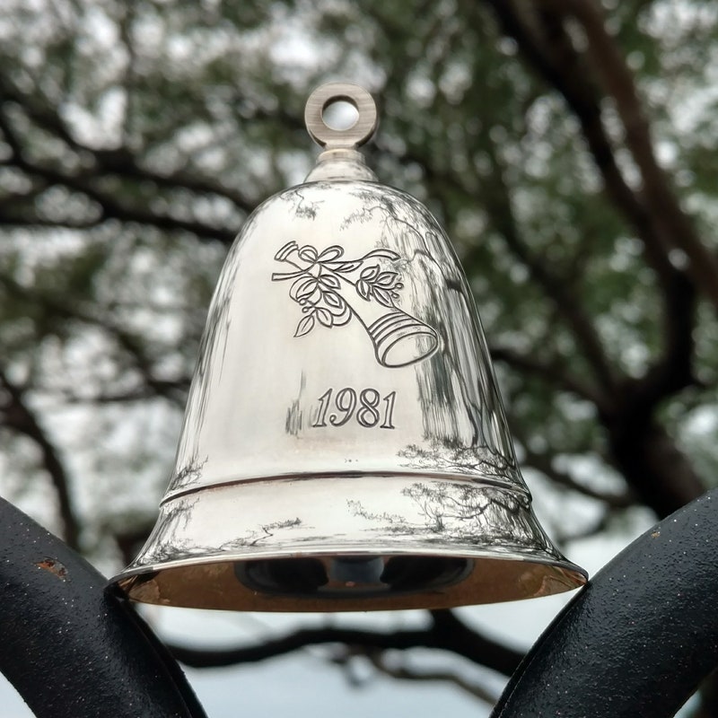 Silver Bell Ornament - Etsy