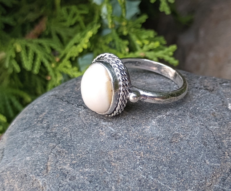 ORNO .800 Ring Polish Jewelry Company Warsaw Poland, White Jasper Stone ...