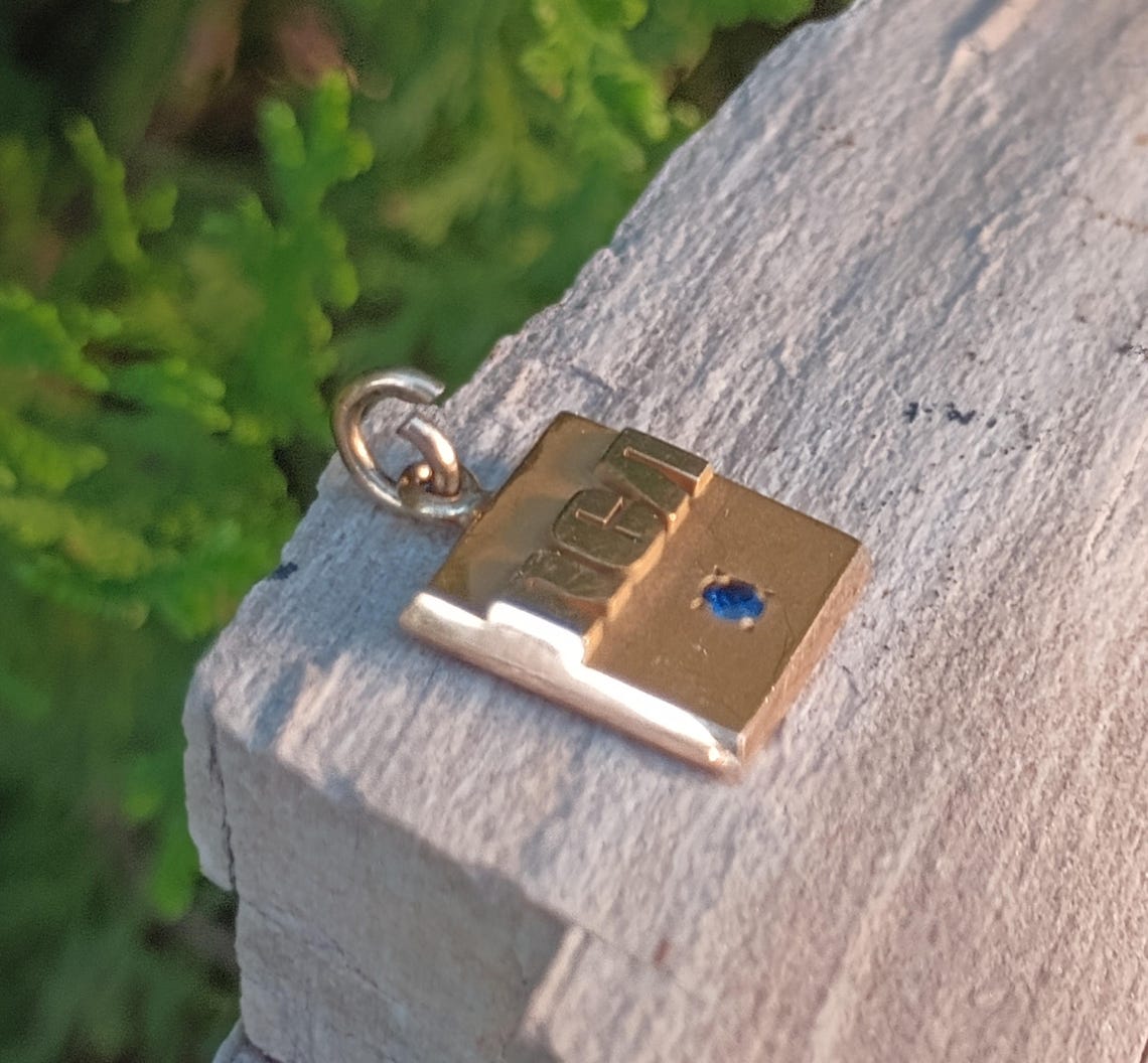 Cto RCA 10KT Gold Sapphire Pendant Charm, Vintage Jewelry Stamped 10K ...