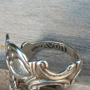 AVON Sterling Silver Spoon Bypass Ring, Treasured Hearts, Double Hearts ...