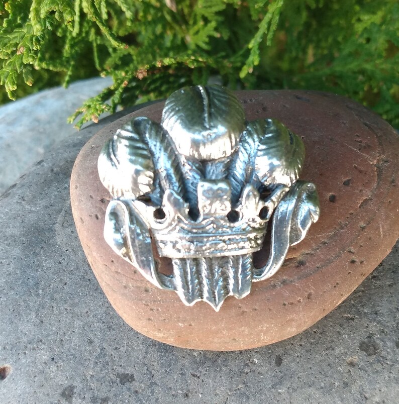 GUGLIELMO CINI Sterling Silver Brooch, Prince of Wales Crown and ...