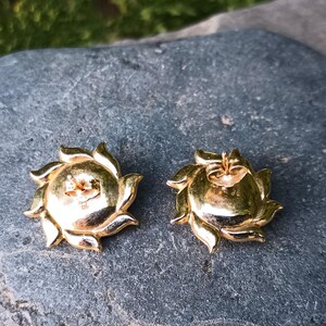 PETER BRAMS Designs 14K Gold Puffy Sun Face Earrings, Signed PBD 14KT ...