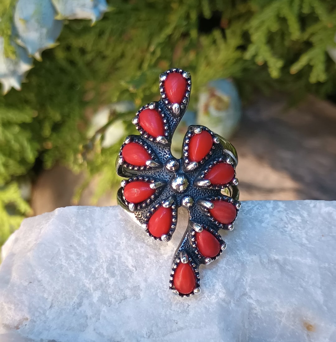 CAROLYN POLLACK RELIOS Coral Cluster Ring, by American West Jewelry ...
