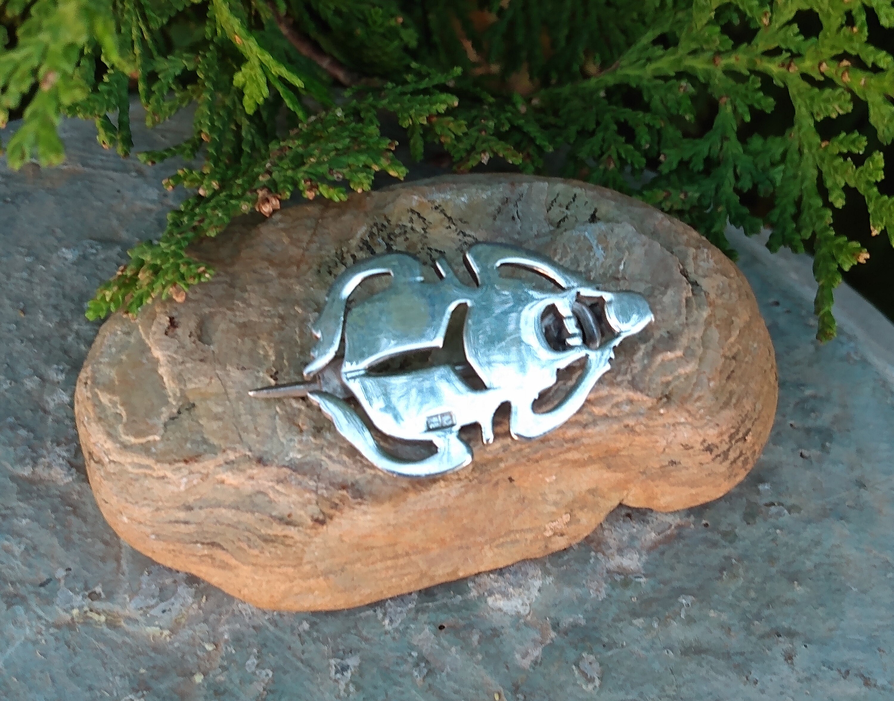 Silver Scarab Beetle Brooch Egyptian Hallmarked With Arabic - Etsy