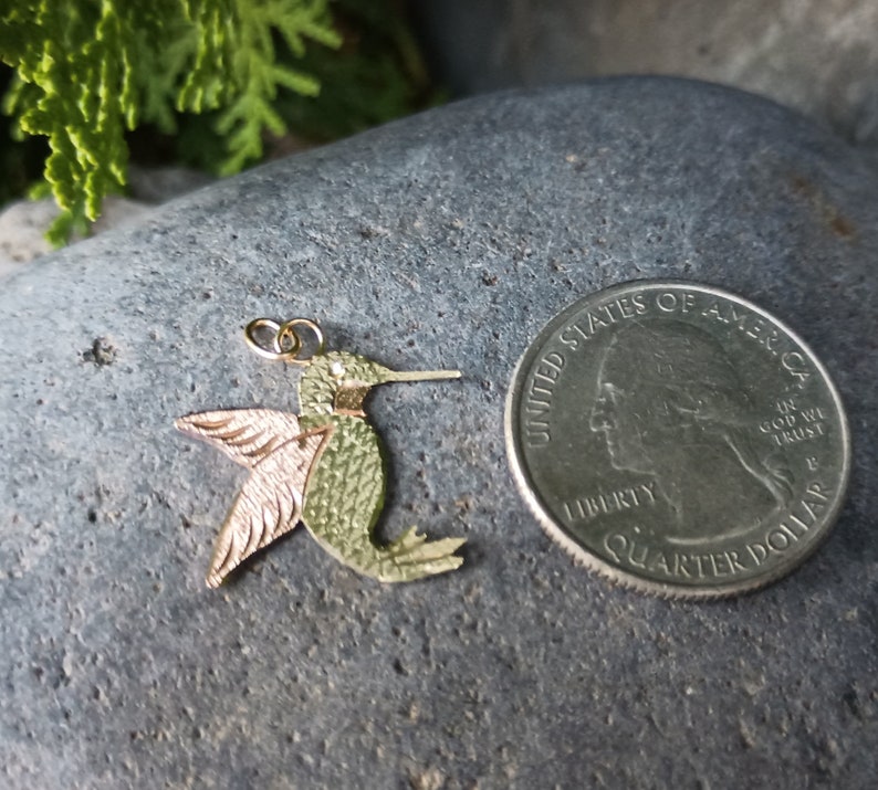 CCO COLEMAN 10K Gold Hummingbird Pendant Charm, Black Hills Gold, Rose ...