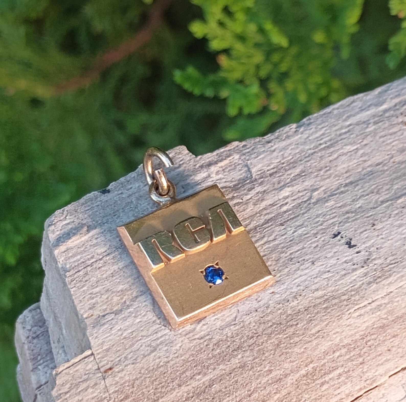 Cto RCA 10KT Gold Sapphire Pendant Charm, Vintage Jewelry Stamped 10K ...