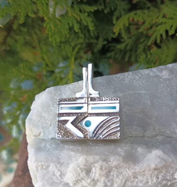 RAY TRACEY Inlay Split Pendant, Sterling Silver, Doub… - Gem