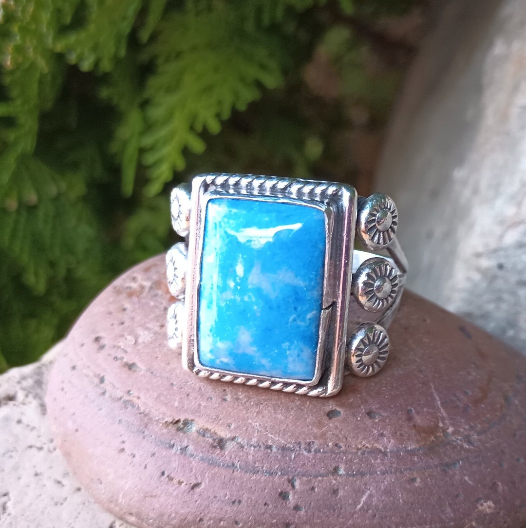 Sterling Silver Men's Ring, Native American, Denim Lapis, Vintage 925 ...