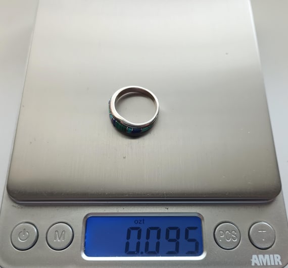 CALVIN BEGAY Inlay Ring, Sterling Silver, Native Amer… - Gem