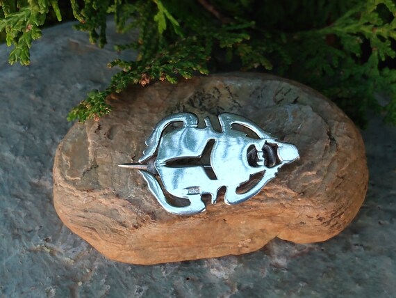 Silver Scarab Beetle Brooch, Egyptian, Hallmarked Wit… - Gem