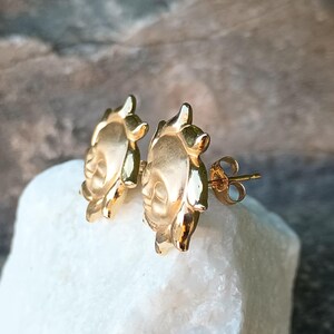 PETER BRAMS Designs 14K Gold Puffy Sun Face Earrings, Signed PBD 14KT ...