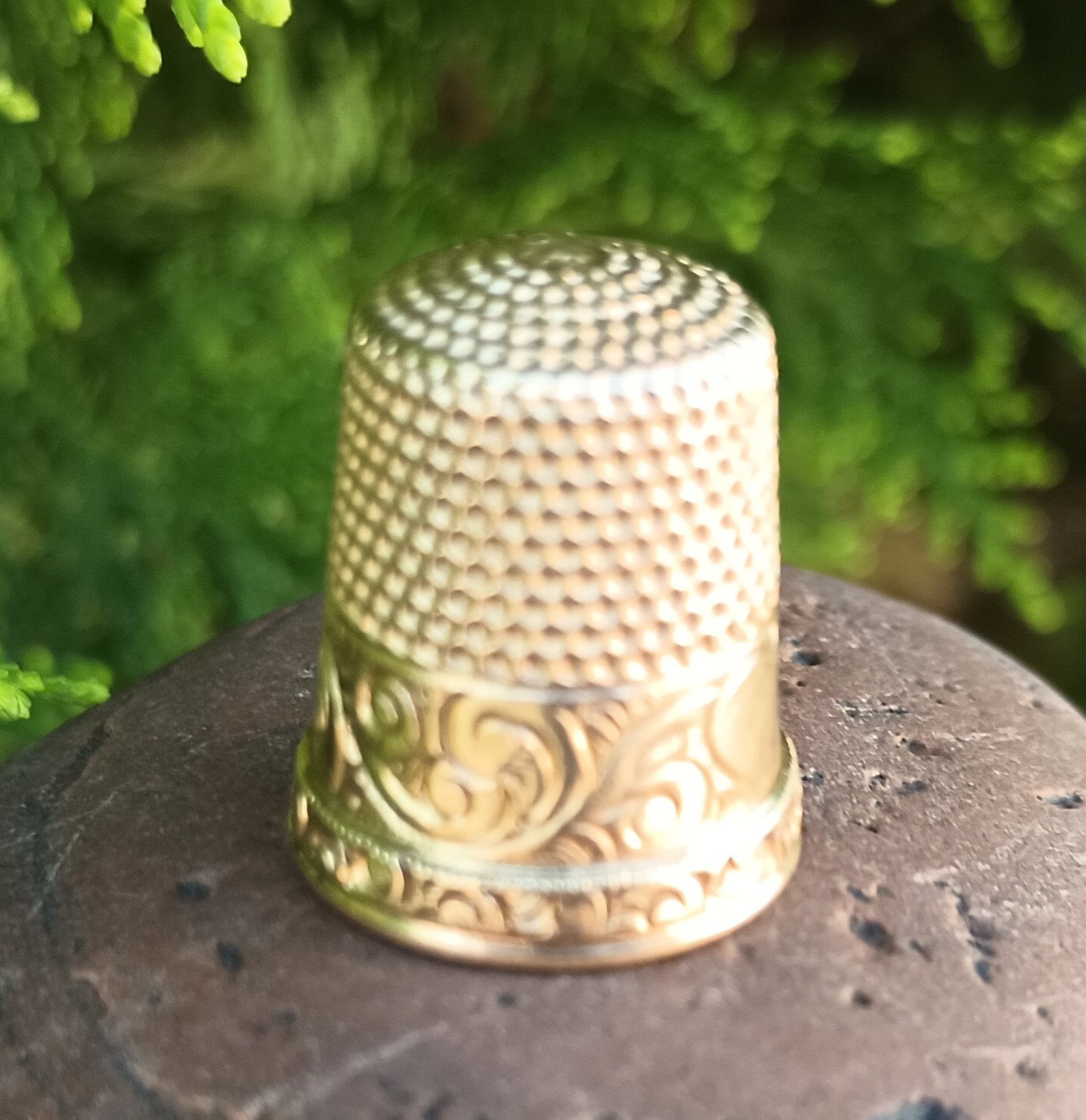 MKD 14K Solid Gold Thimble, KETCHAM & MCDOUGALL Size 7, Monogram Heart ...