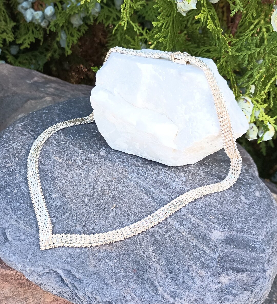 Sterling Silver Riccio Necklace, Vintage 925 Mexican Jewelry, Stamped ...