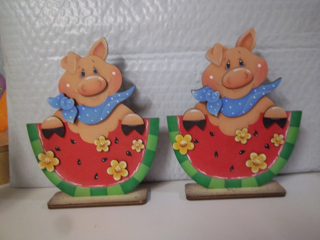 Summertime Piggy - Wood Shelf Sitter - Renee Mullins - Plum Purdy ...