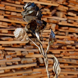 Metal Wrought Rose Everlasting Rose Forged Iron Rose Metal Flower ...