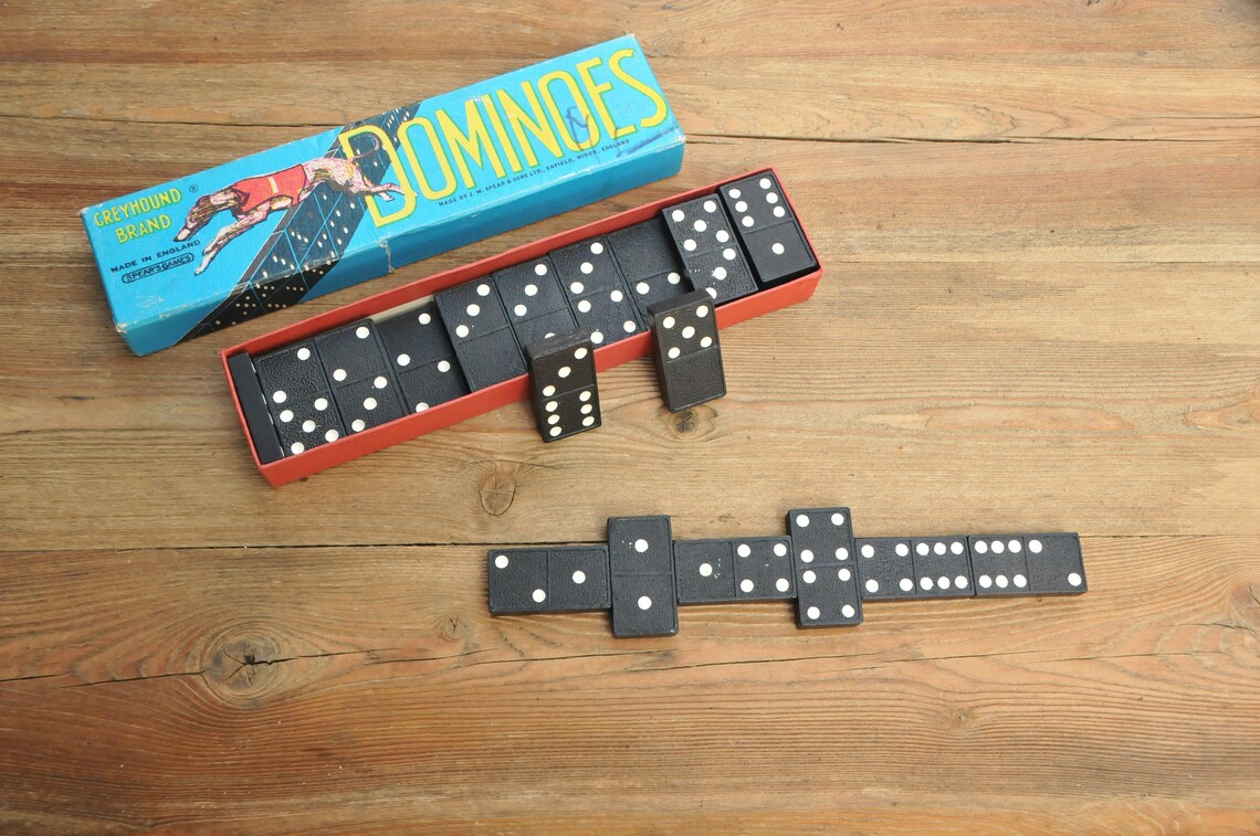 Dominoes English dominoes Vintage dominoes Board games made | Etsy