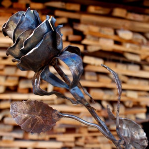 Metal Wrought Rose Everlasting Rose Forged Iron Rose Metal Flower ...