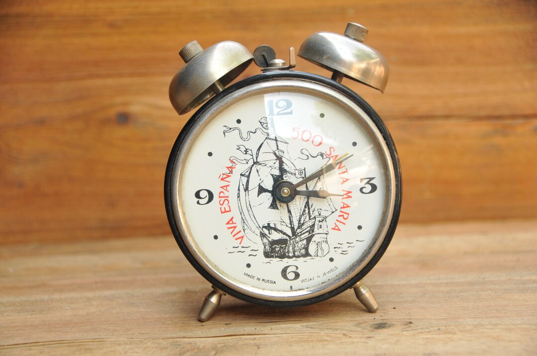 Soviet Mechanical Alarm Clock Table Clock Vintage Clock Russian ...