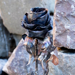 Metal Wrought Rose Everlasting Rose Forged Iron Rose Metal Flower ...