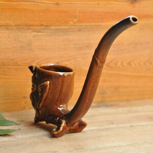 Antique Ceramic Devil's Mug Decorative Smoking Pipe Devil Face Pipe ...