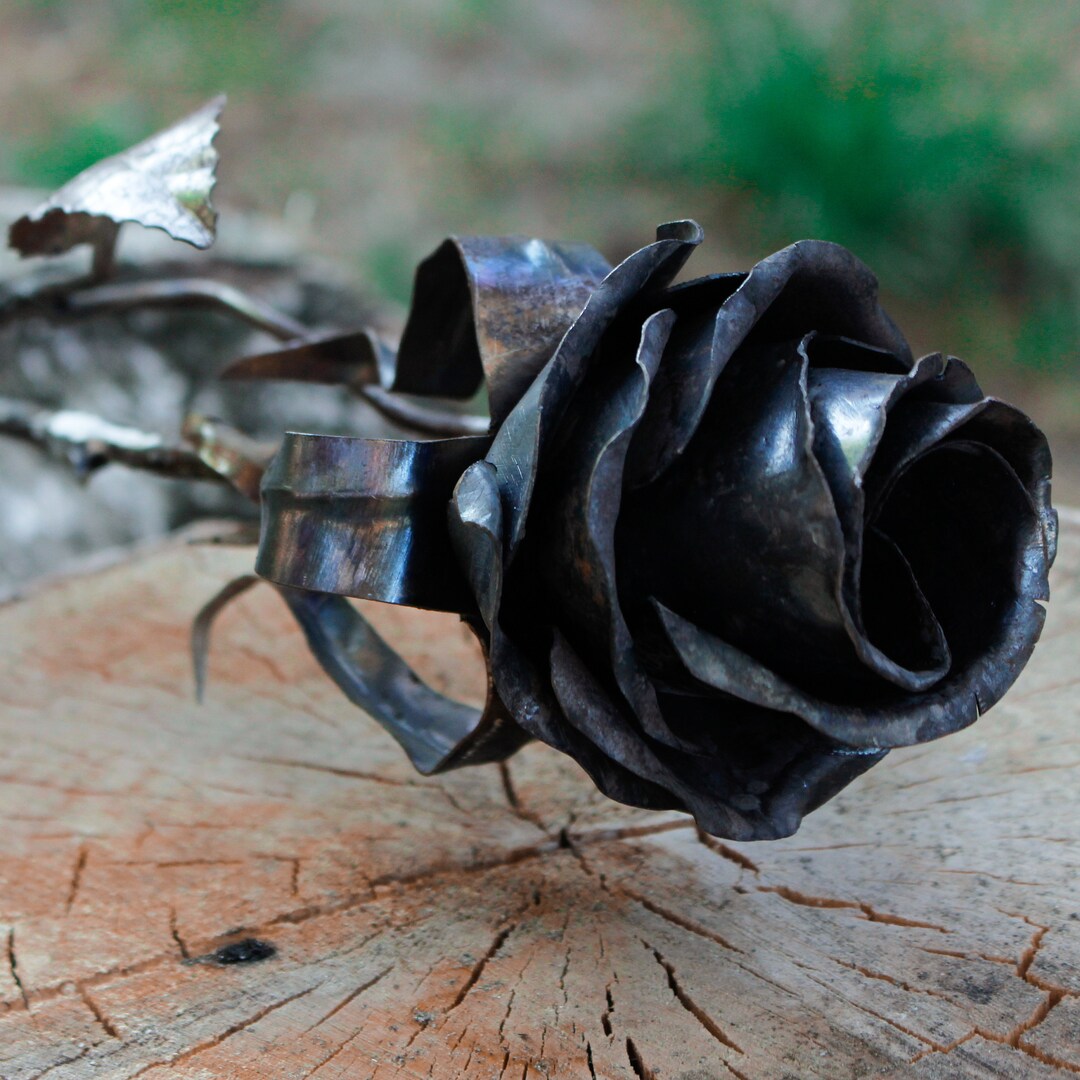 Metal Wrought Rose Everlasting Rose Forged Iron Rose Metal Flower ...