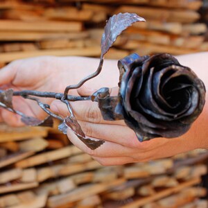 Metal Wrought Rose Everlasting Rose Forged Iron Rose Metal Flower ...