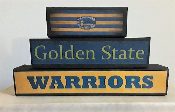 Golden State Warriors 3pc 2x2 Stackable Wooden Sign Office | Etsy