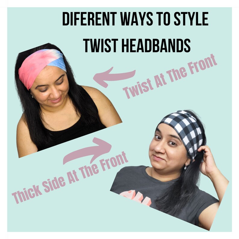Pink Blush Floral Wide Twist Turban Headband Yoga Headband Top Knot