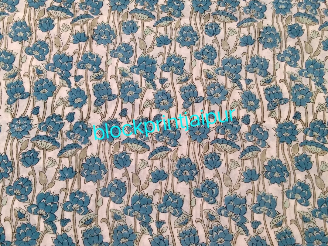 Hand Block Print Cotton Loose Fabric,cotton Voile Fabric,jaipuri Cotton ...