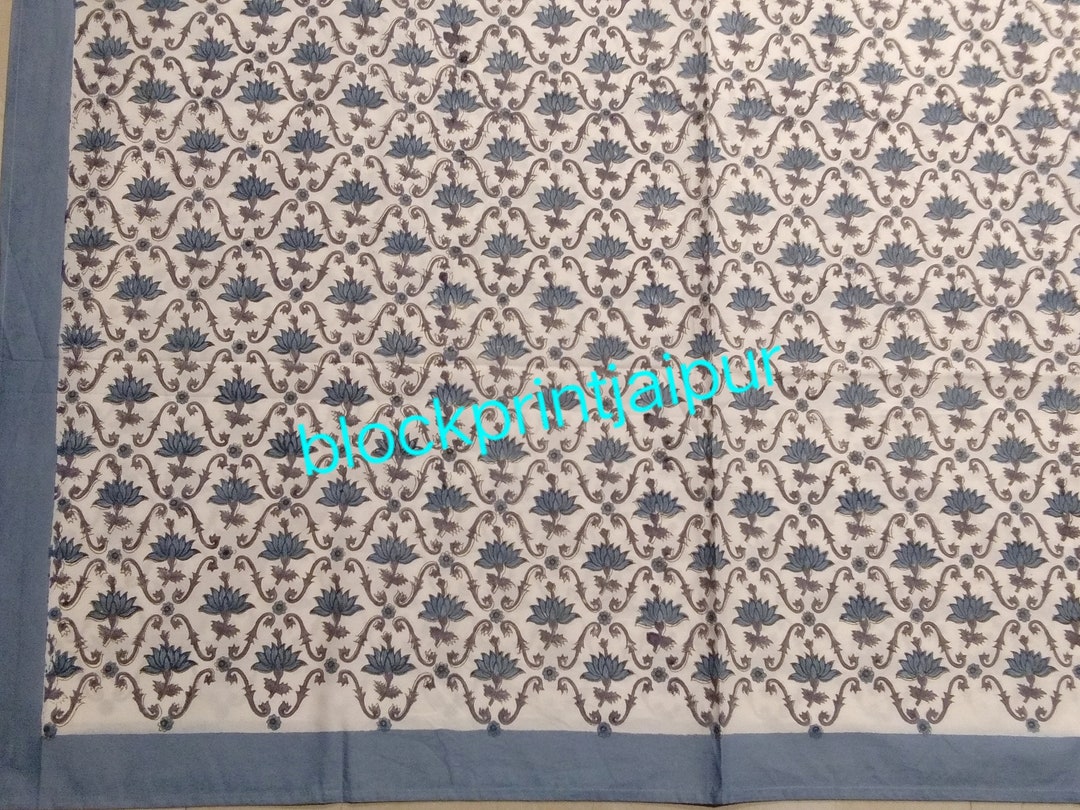 Indian Hand Block Print Cotton Bed Sheet Handmade Cotton Bed Cover Bed ...