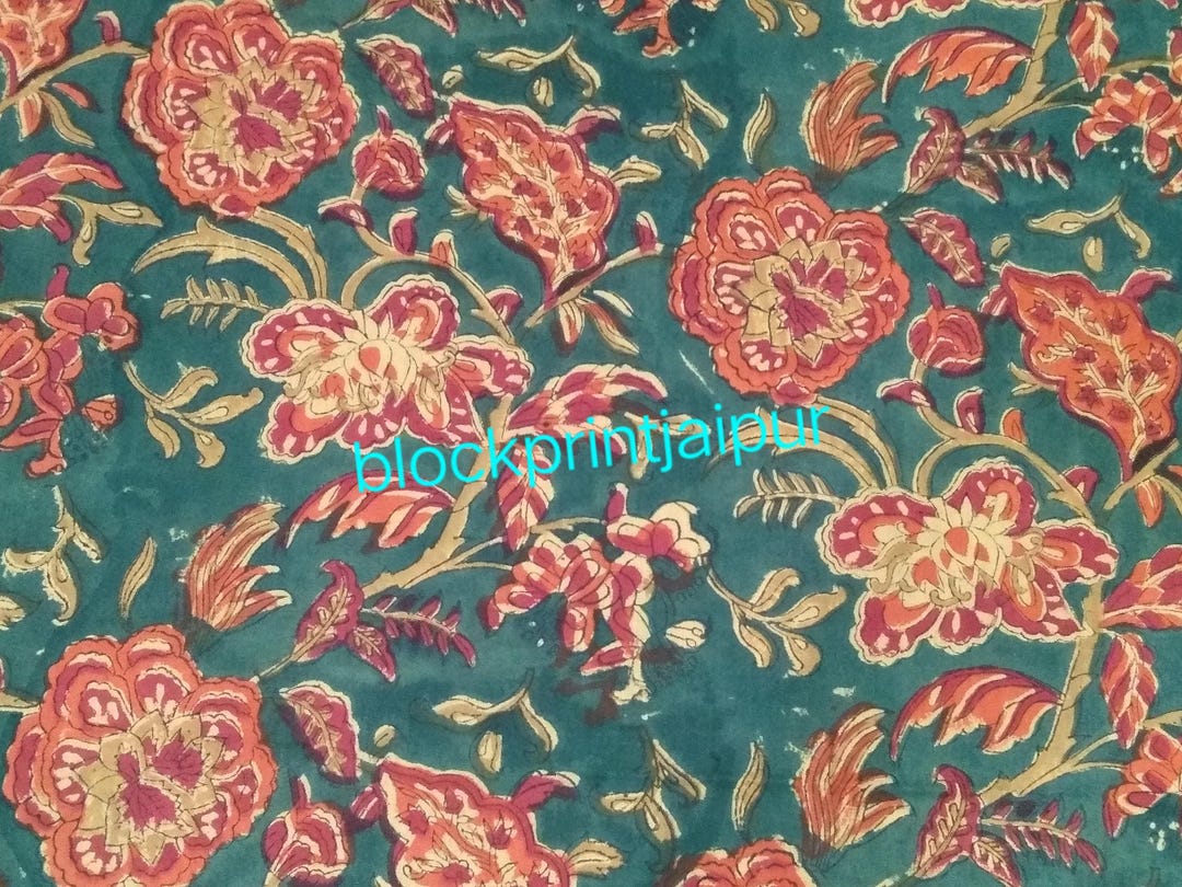 Hand Block Print Cotton Loose Fabric,cotton Voile Fabric,jaipuri Cotton ...