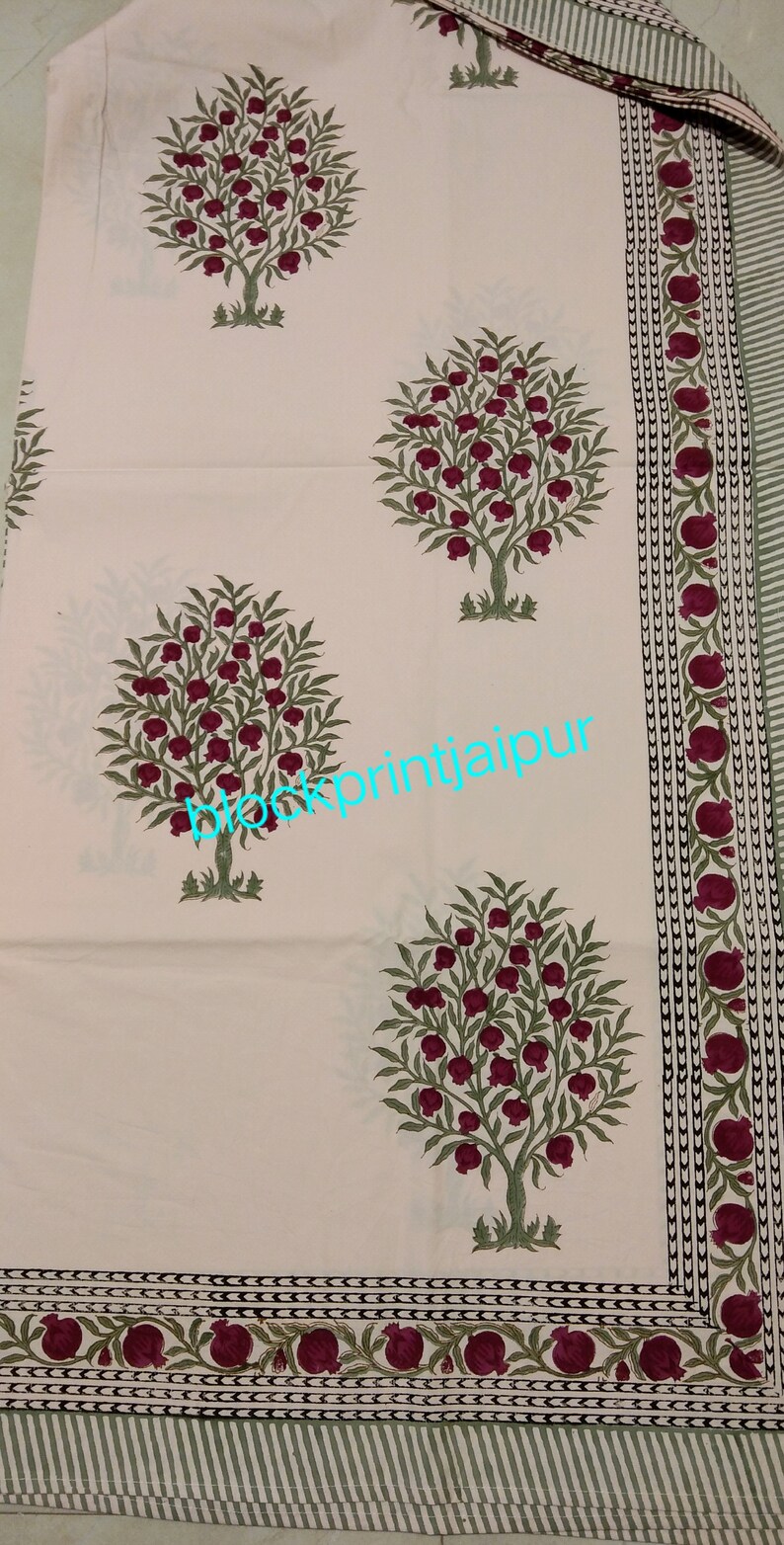 Indian Hand Block Print Cotton Bed Sheet Handmade Cotton Bed Cover Bed ...