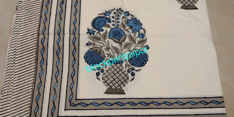 Indian Hand Block Print Cotton Bed Sheet Handmade Cotton Bed Cover Bed ...