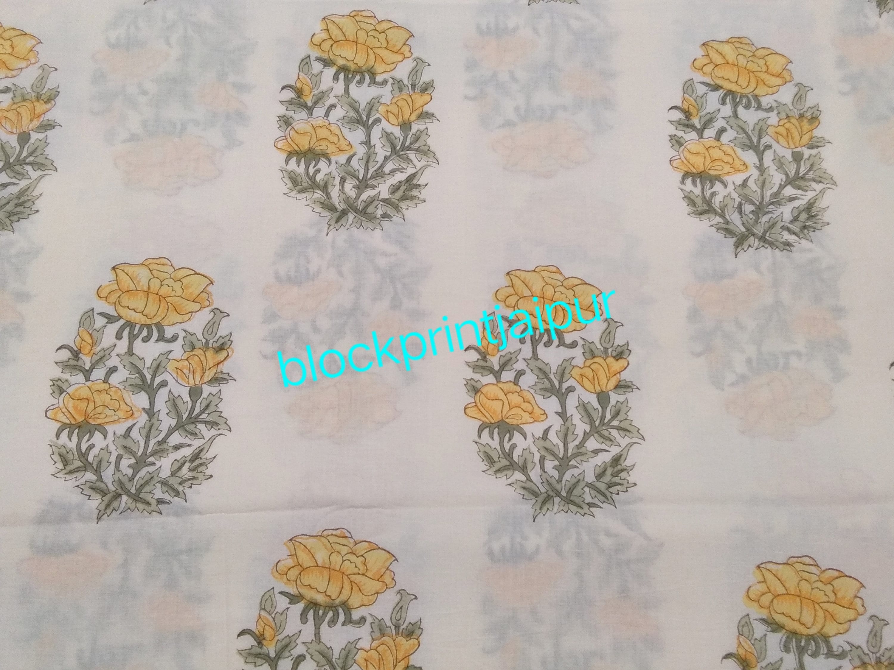 Hand Block Print Cotton Loose Fabric,cotton Block Print Fabric,voile ...