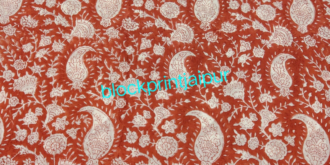 Hand Block Print Cotton Loose Fabric,cotton Block Print Fabric,voile ...