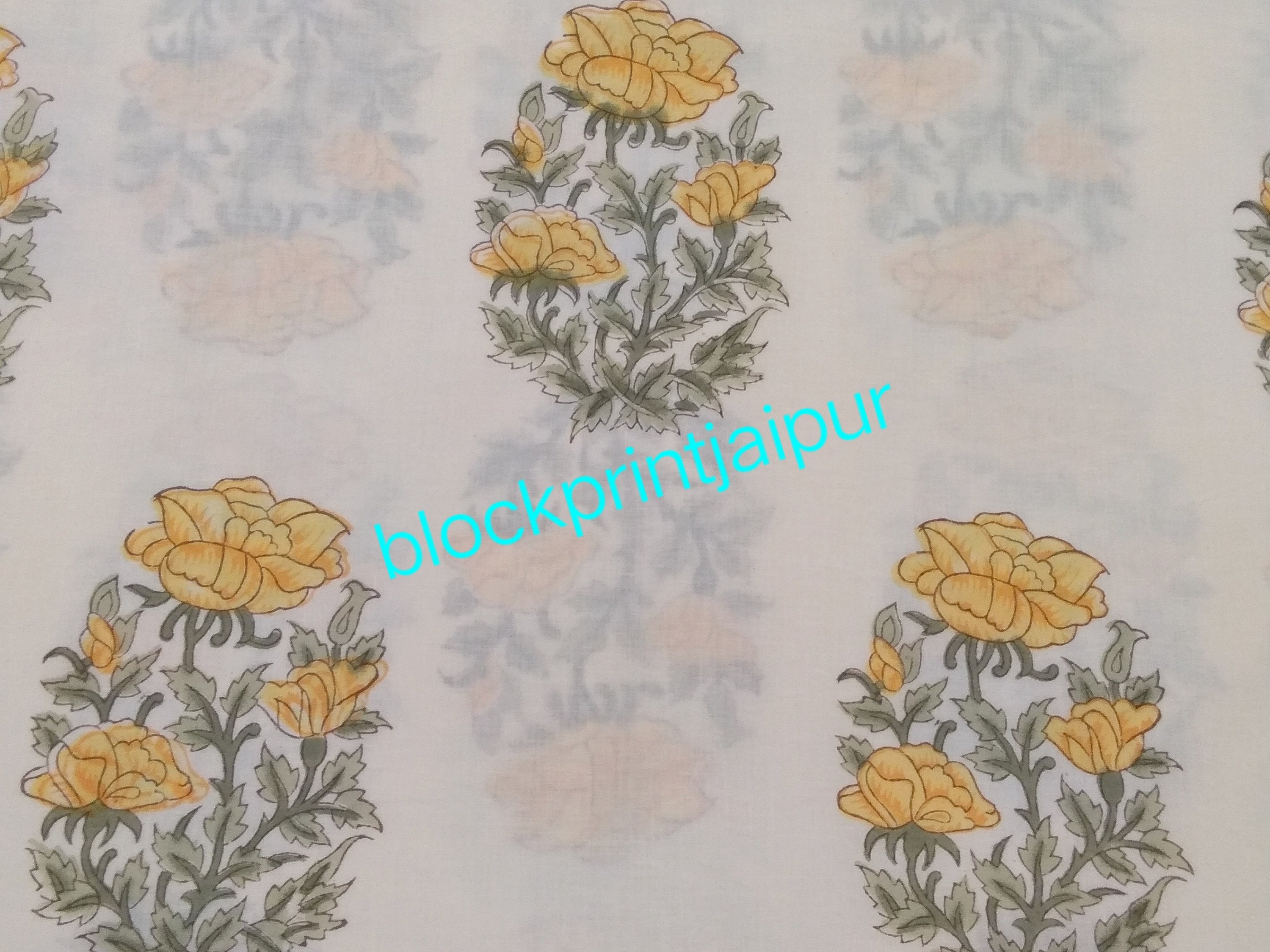 Hand Block Print Cotton Loose Fabric,cotton Block Print Fabric,voile ...