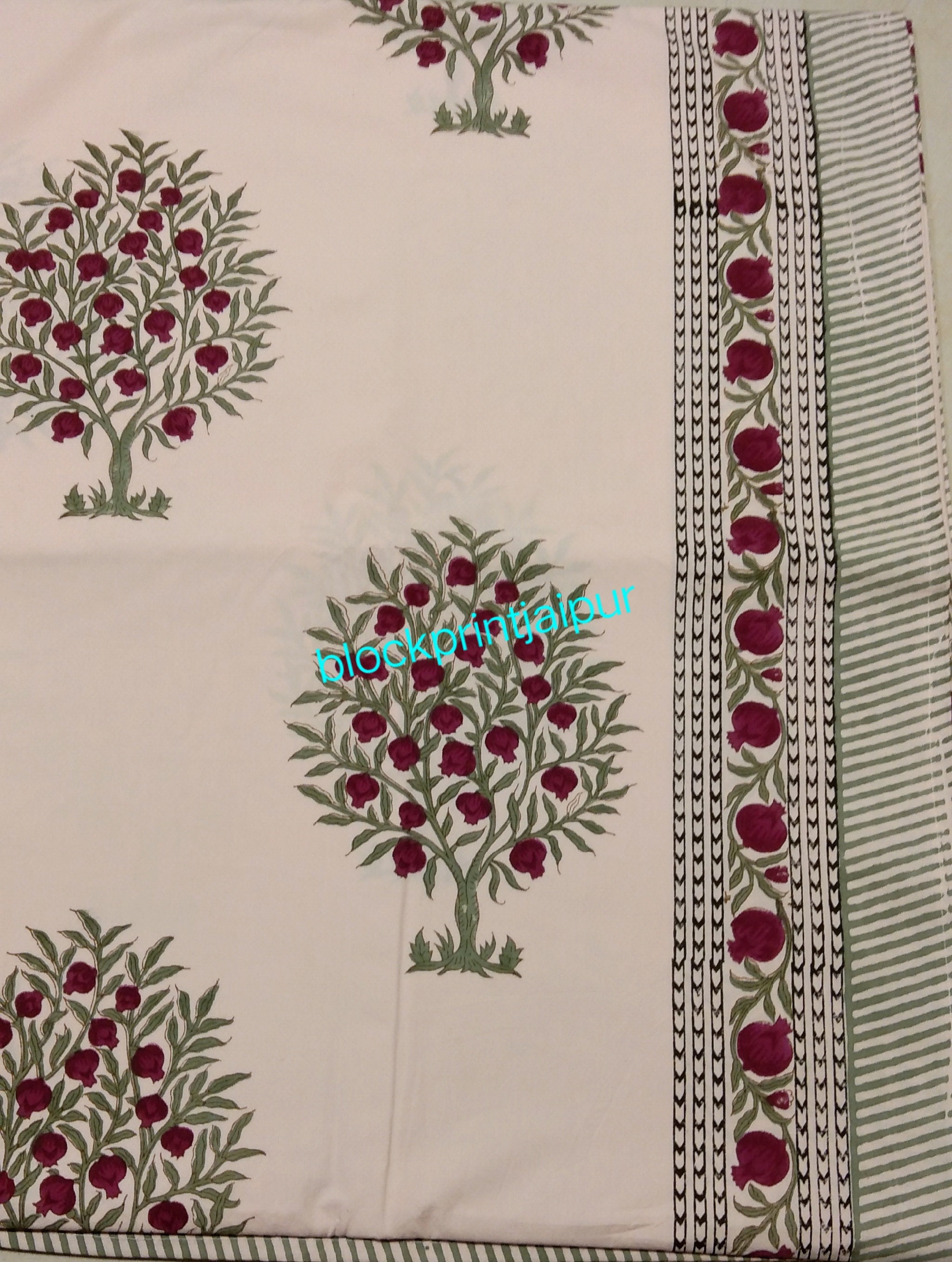 Indian Hand Block Print Cotton Bed Sheet Handmade Cotton Bed Cover Bed ...