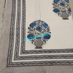 Indian Hand Block Print Cotton Bed Sheet Handmade Cotton Bed Cover Bed ...