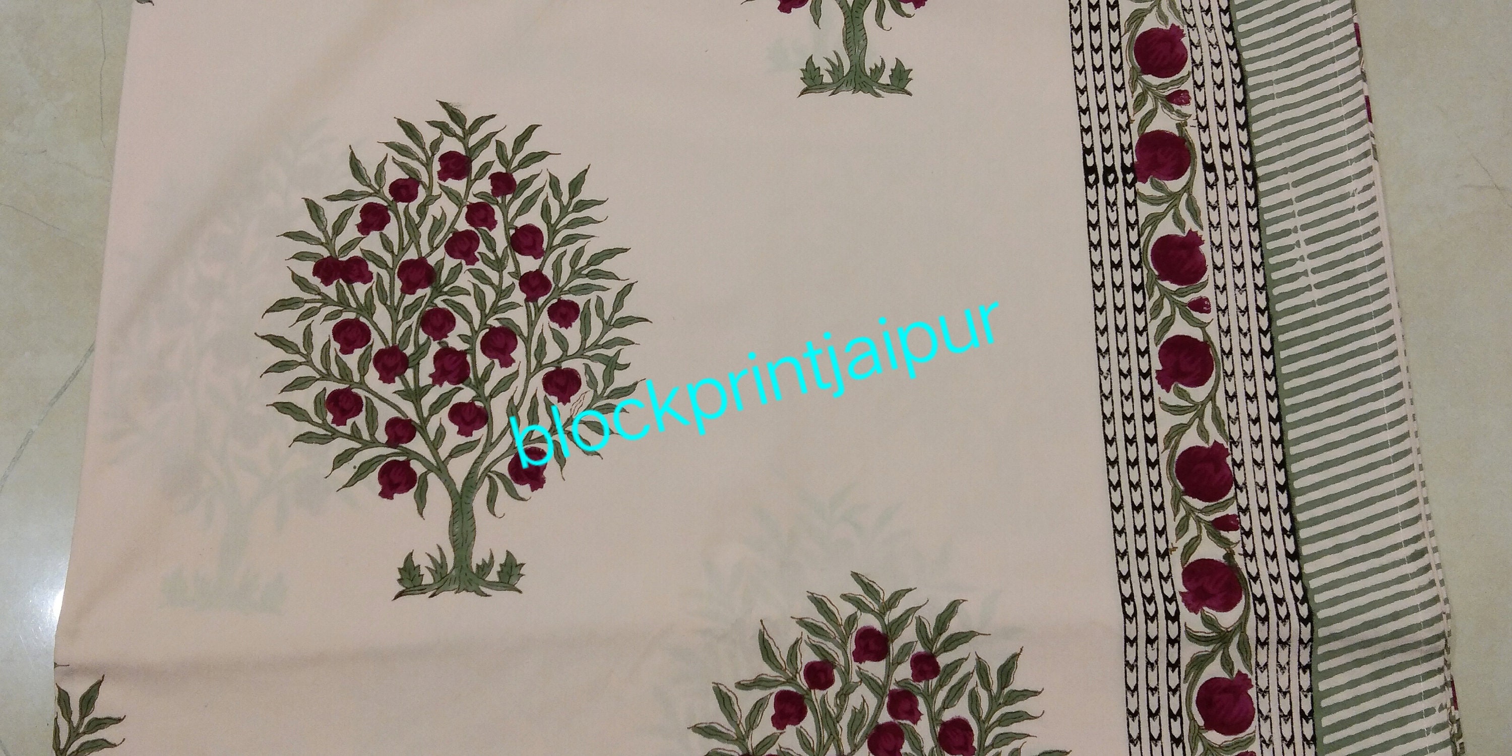 Indian Hand Block Print Cotton Bed Sheet Handmade Cotton Bed Cover Bed ...