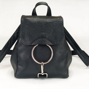 Black Backpack Woman Backpack Small Backpack Leather Backpack Handmade ...