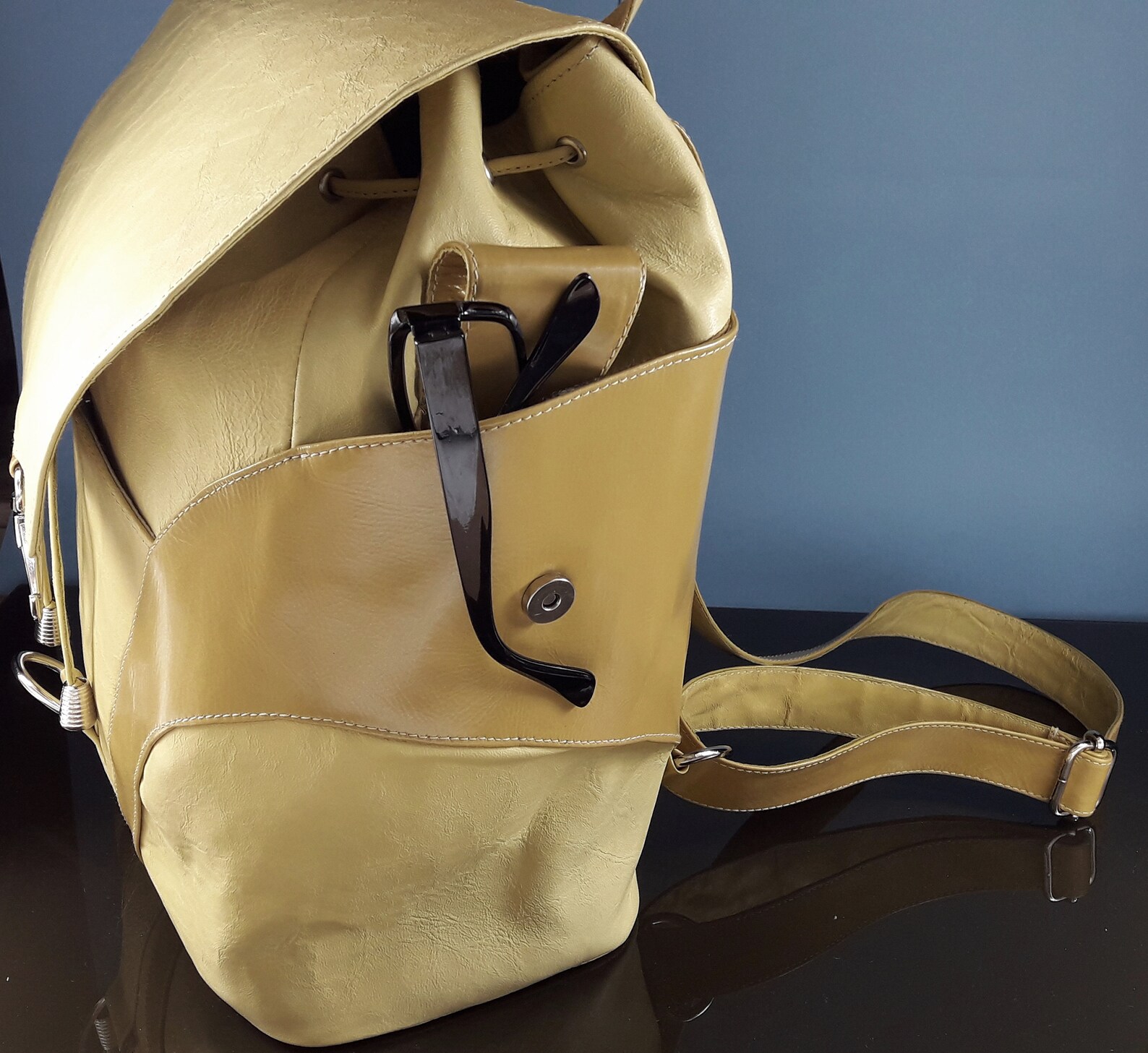 Yellow Backpack Backpack Leather Backpack Women Leather Purse - Etsy