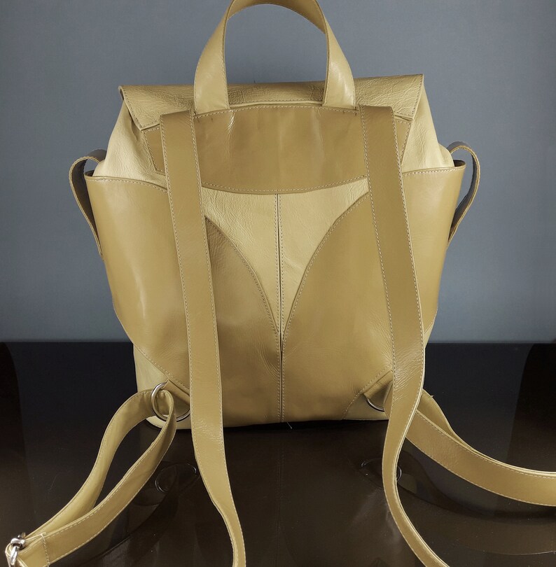 Yellow Backpack Backpack Leather Backpack Women Leather Purse - Etsy