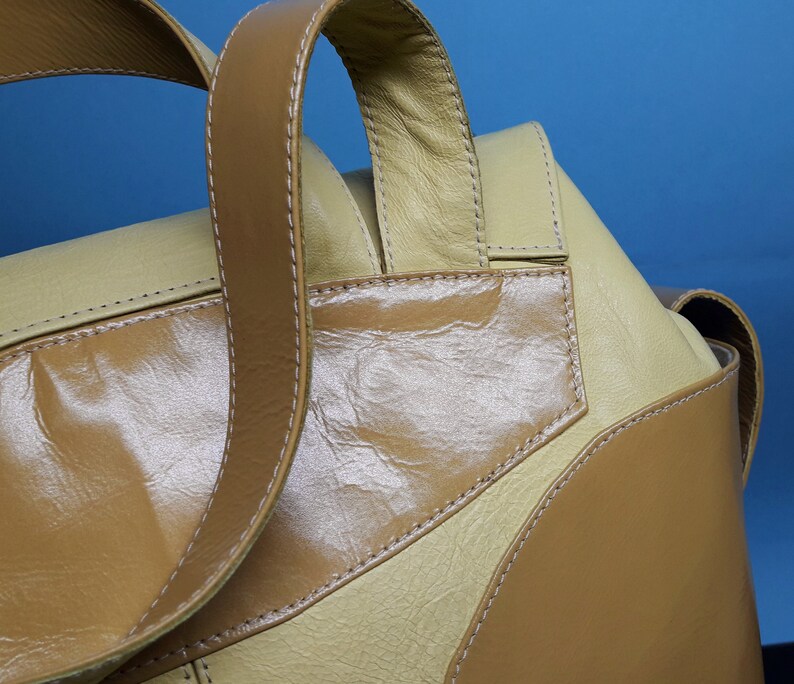 Yellow Backpack Backpack Leather Backpack Women Leather Purse - Etsy