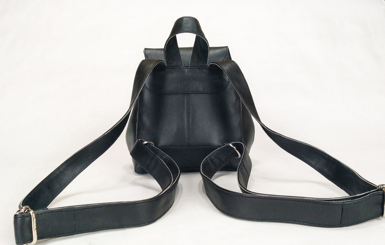 Black backpack Woman backpack Small backpack Leather backpack | Etsy