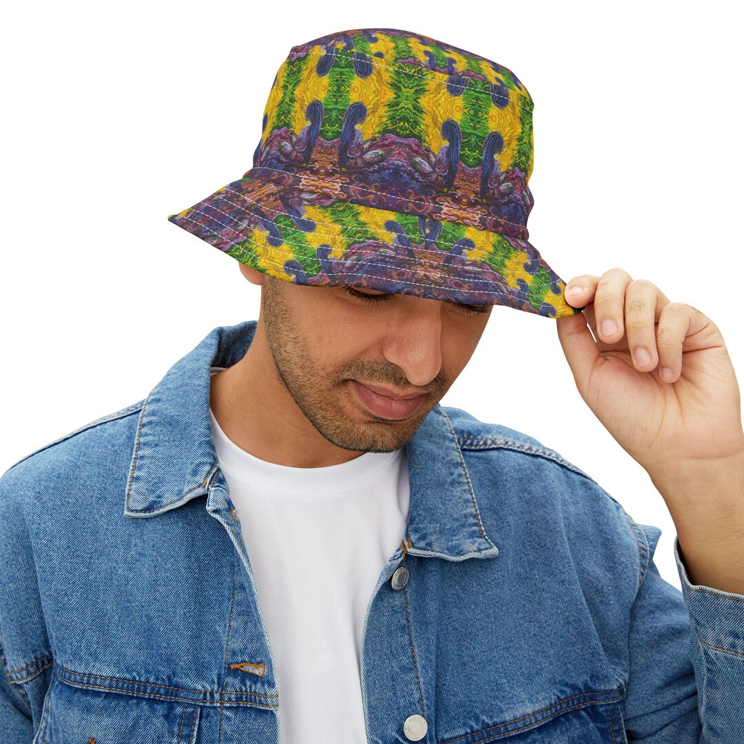 Festival Bucket Hat | Swirl Girl | Trippy Original Artwork - Etsy