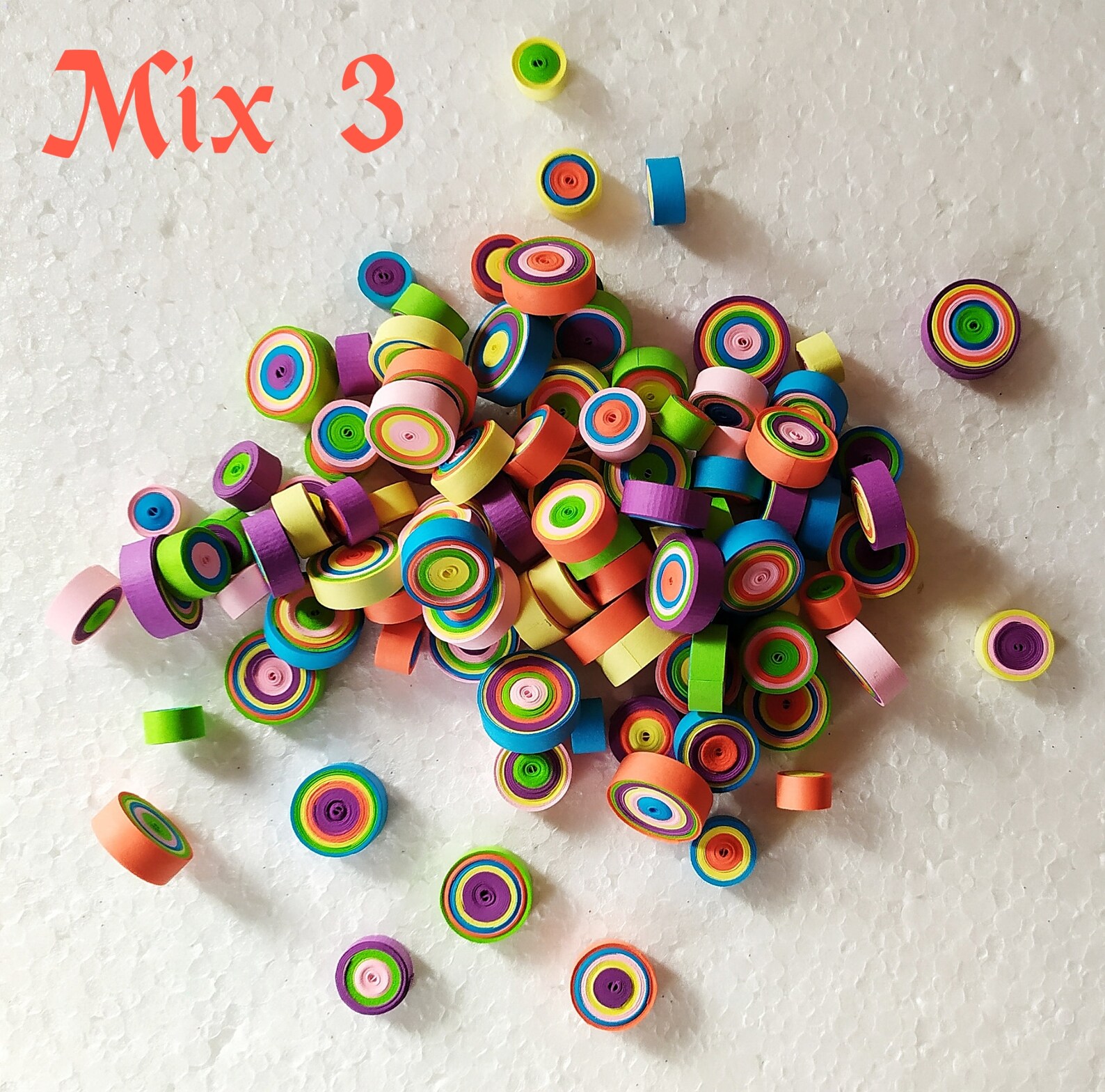 Quilling Rolled Pieces MIX Colors Package of 100 Paper Balls Paper ...