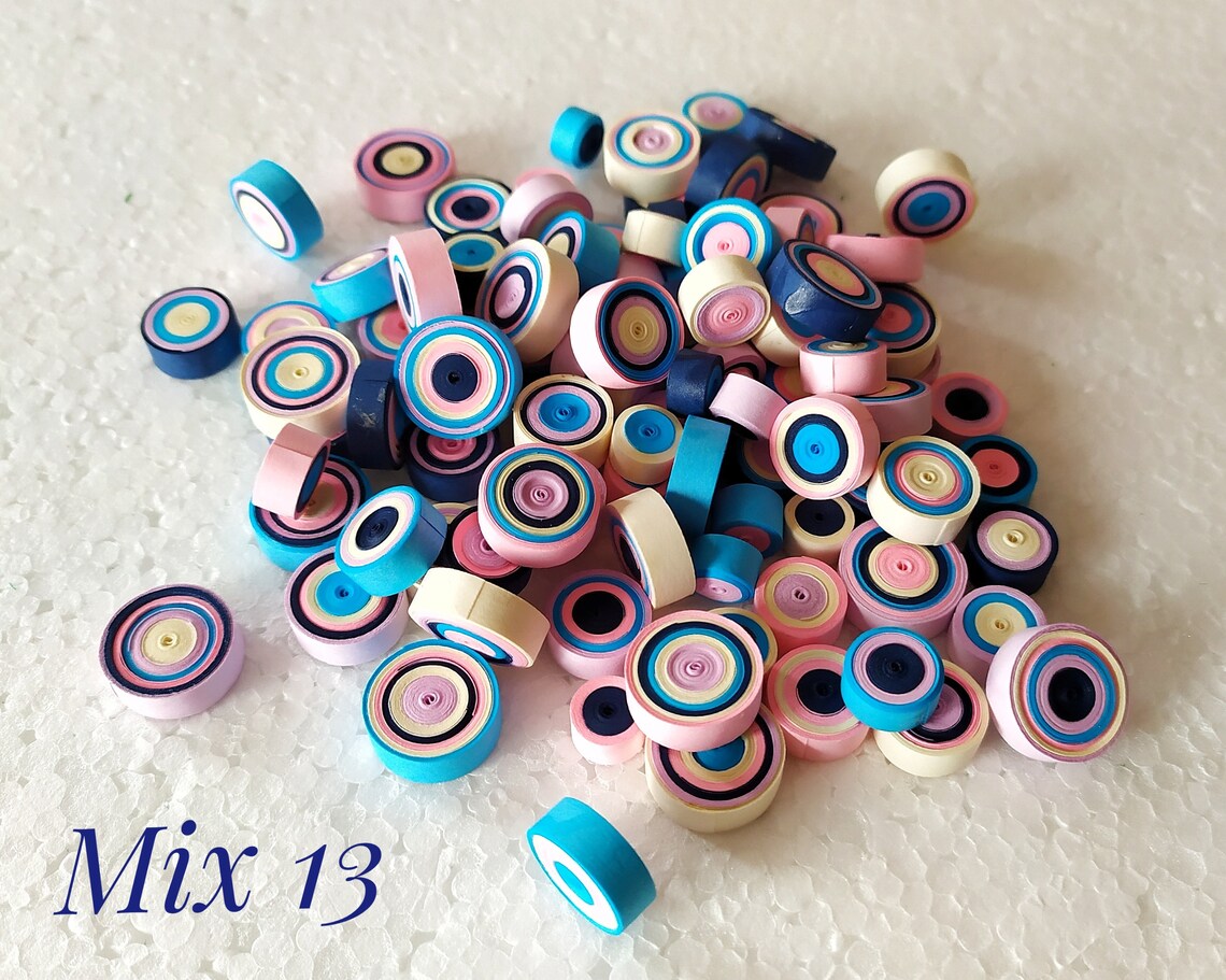Quilling Rolled Pieces MIX Colors Package of 100 Paper Balls 3mm Paper ...